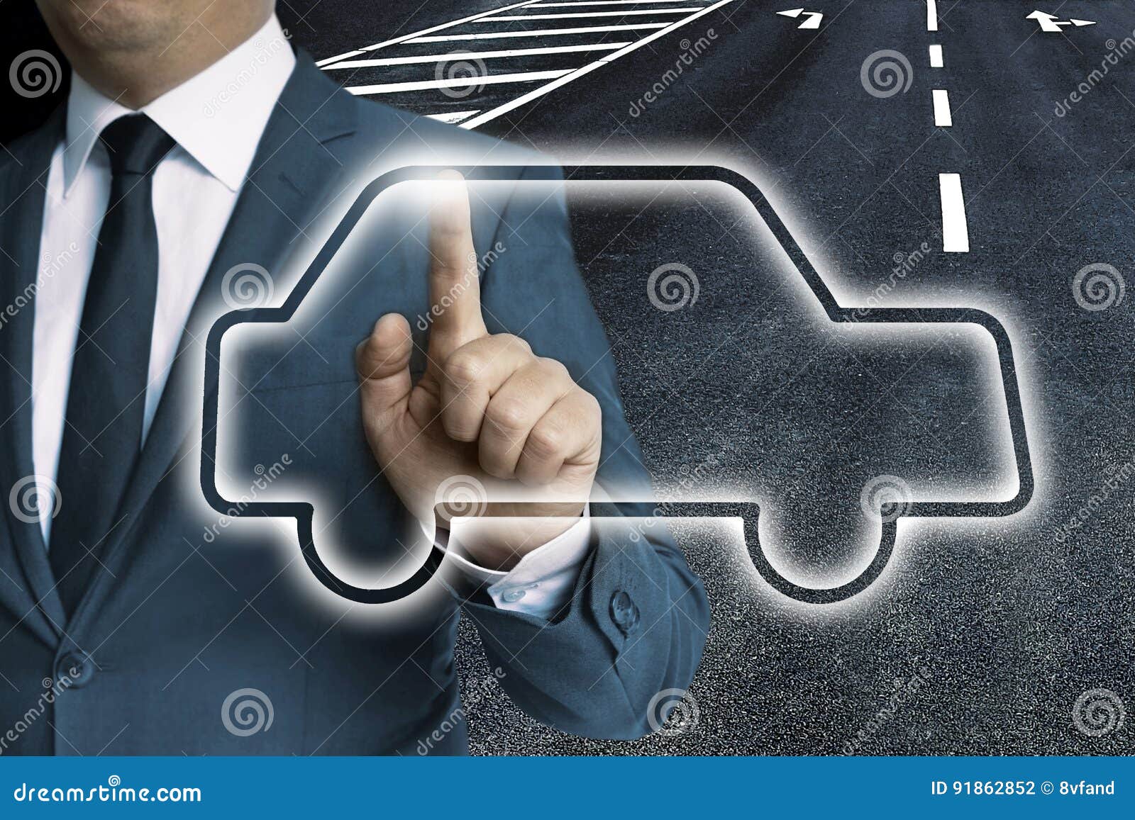 Car Touchscreen is Operated by Man Concept Stock Photo - Image of ...
