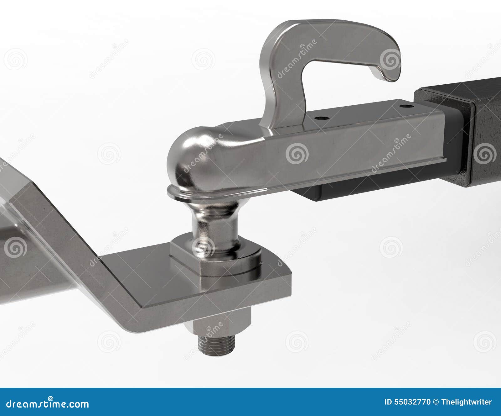 Car Tow Ball and Trailer on White Stock Illustration - Illustration of ...