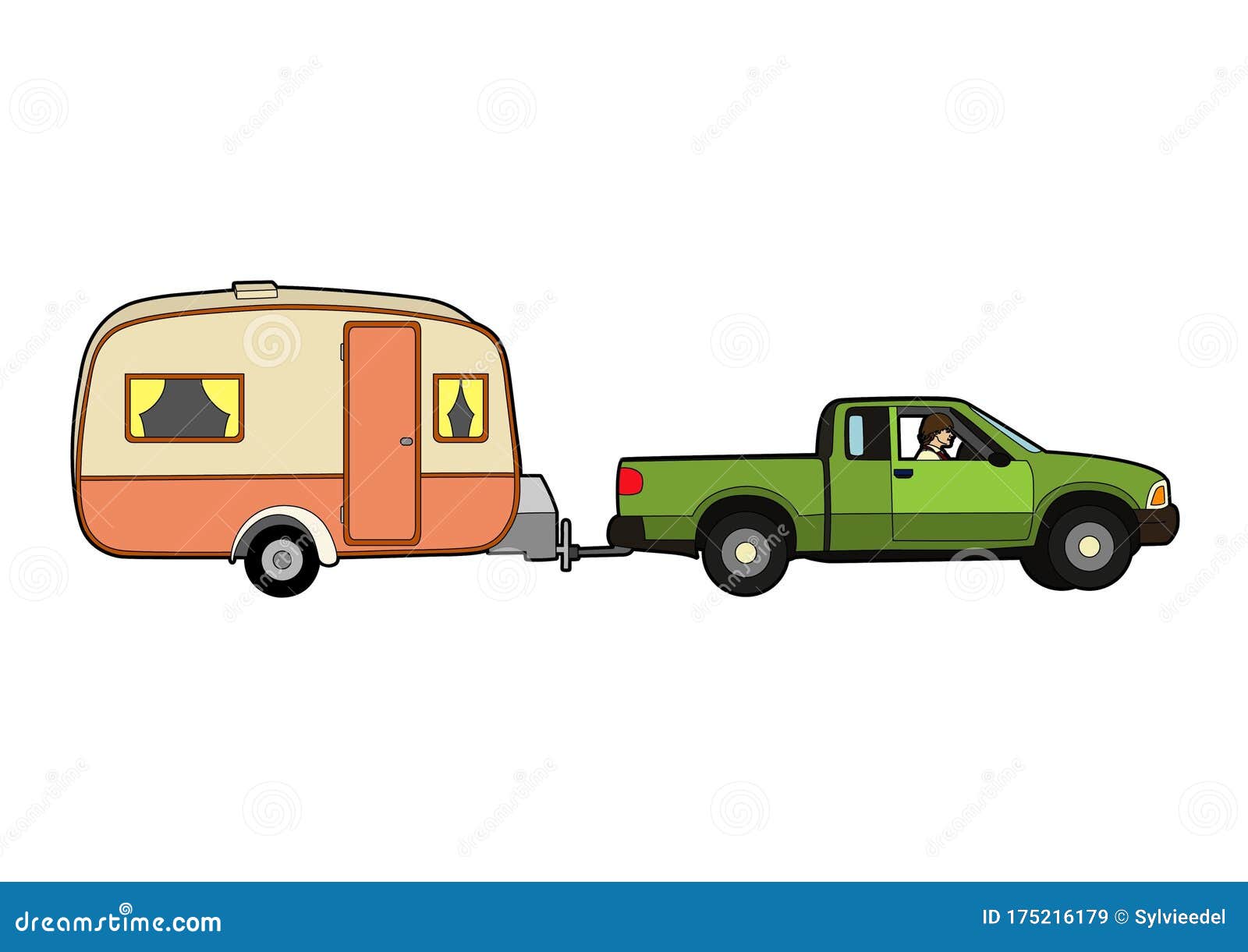 Car Towing Caravan Silhouette Royalty-Free Stock Photo | CartoonDealer ...