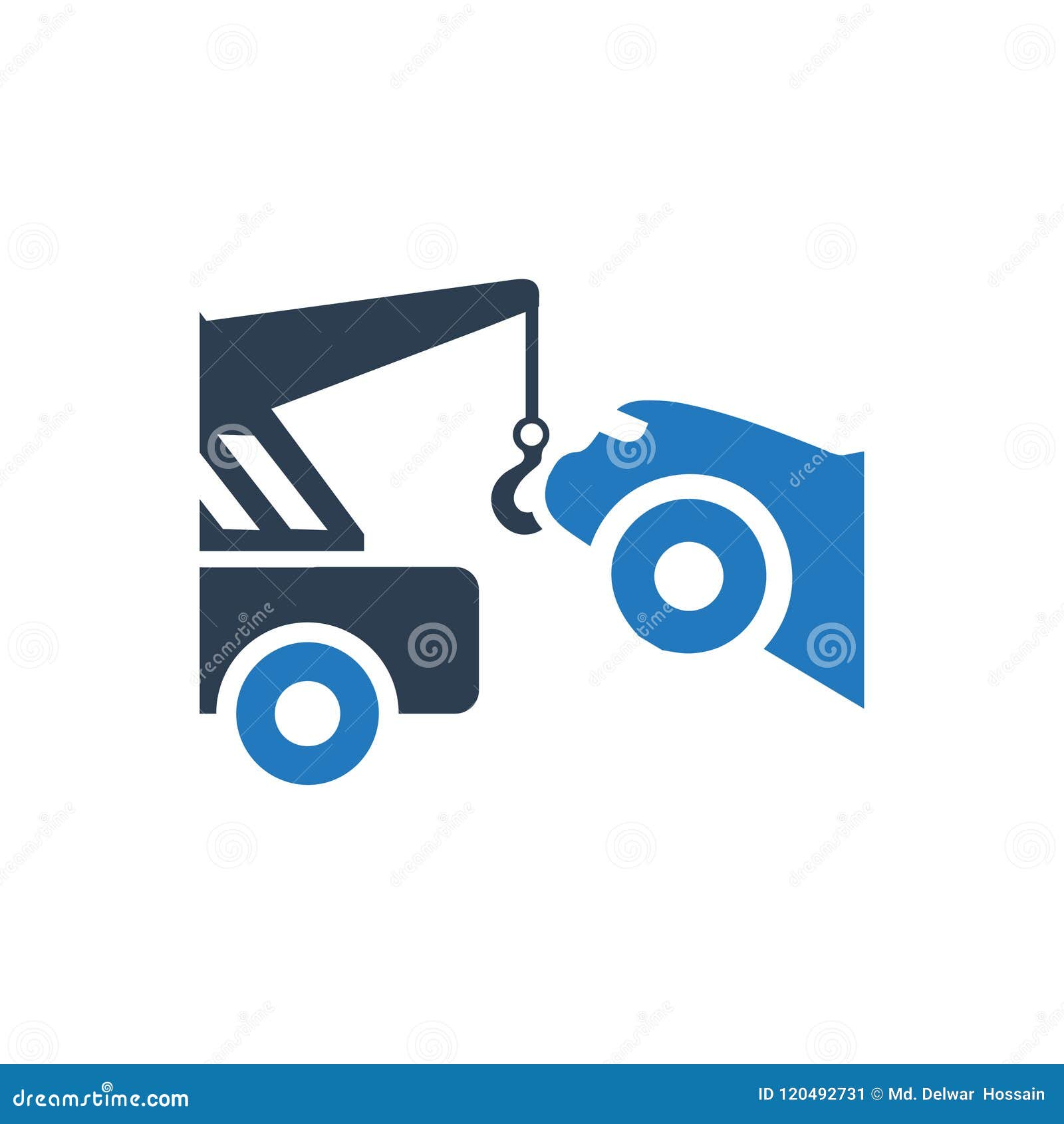 Car Towing Icon stock vector. Illustration of sign, icon - 120492731