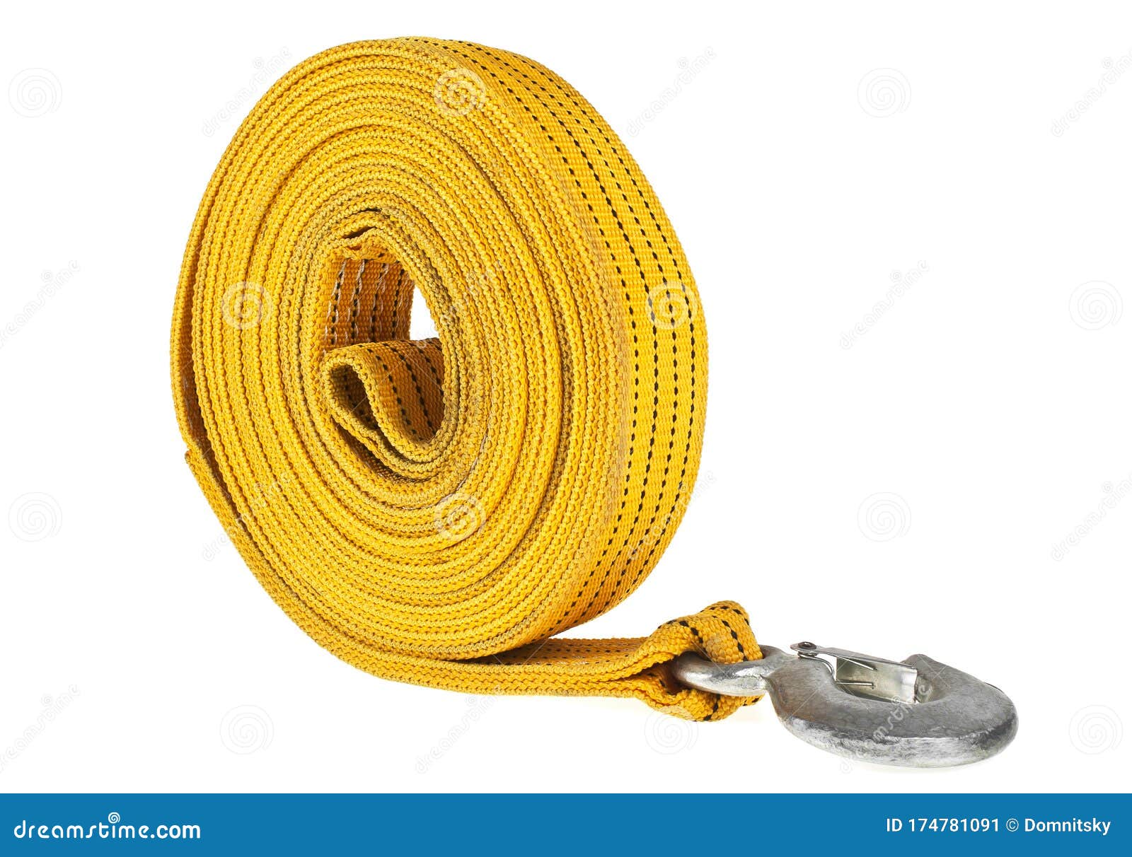 Car Towing Rope on White Background Stock Image - Image of strong ...