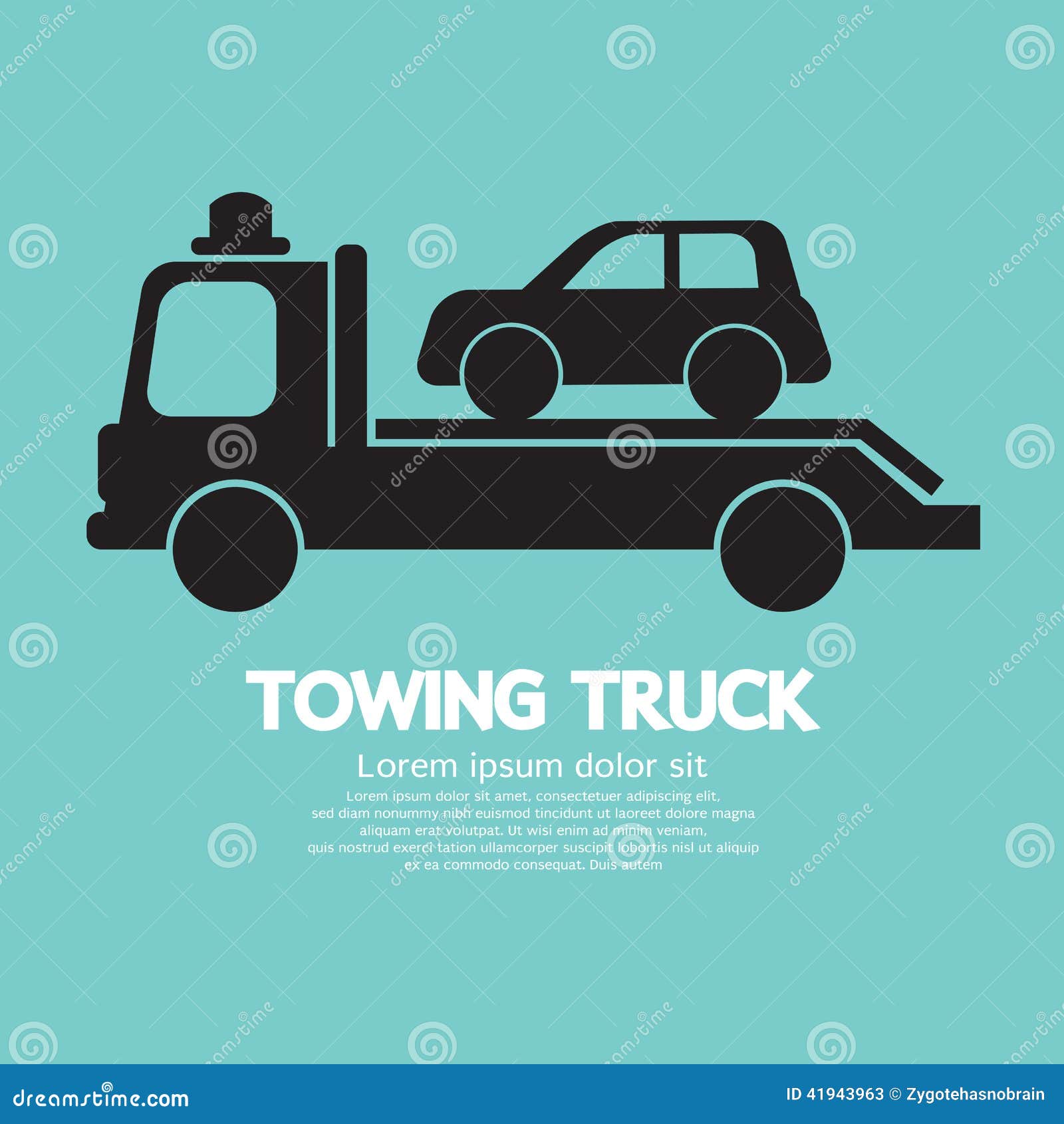 Car Towing Truck stock vector. Illustration of vehicle - 41943963