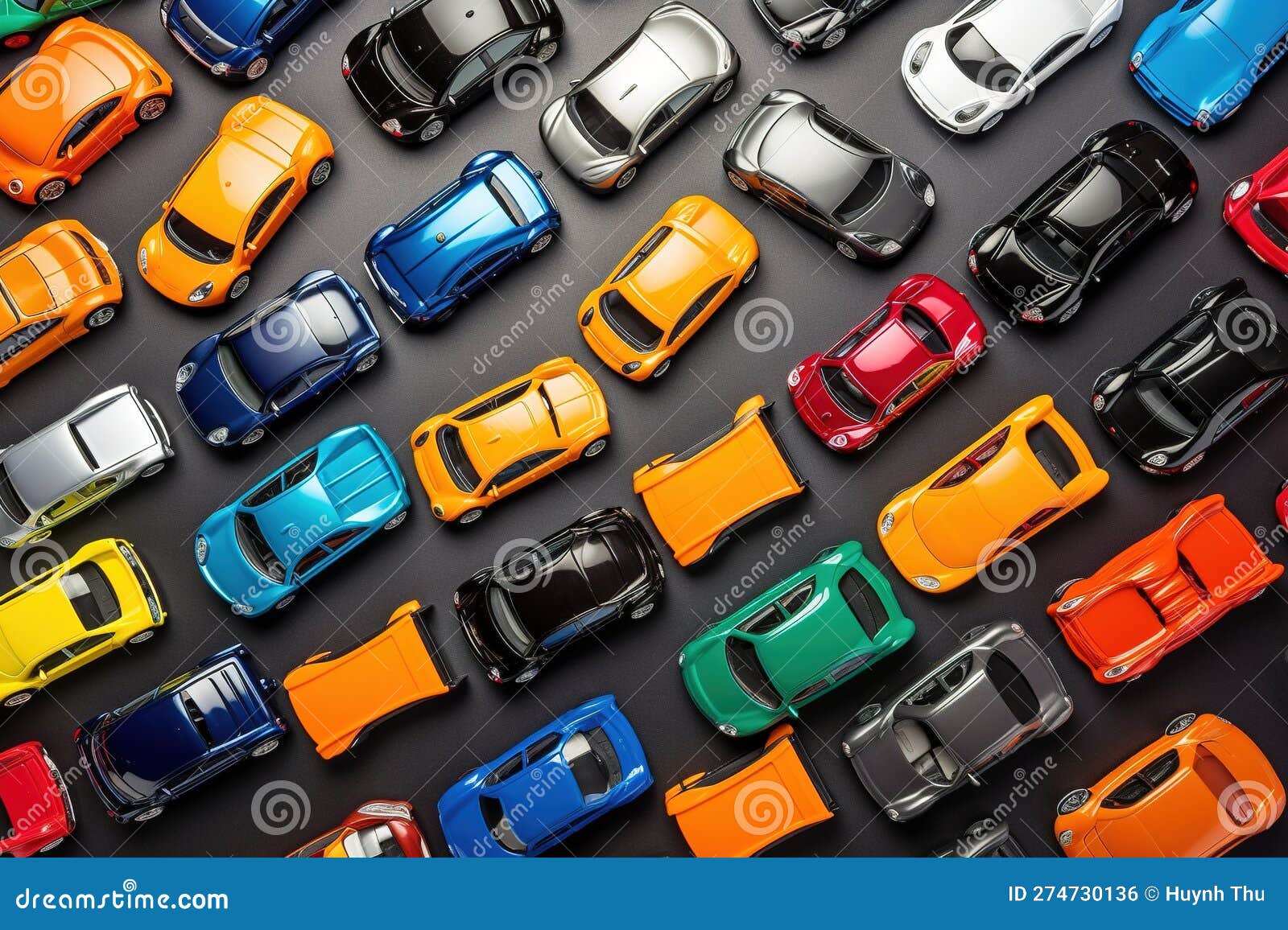 Car Toys Seamless Background Top Down View. Shot Using a Hasselblad ...