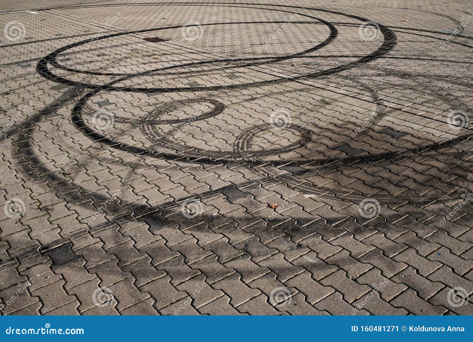 Car Traces on Pavement. Auto Wheel Drift Stock Image - Image of ...