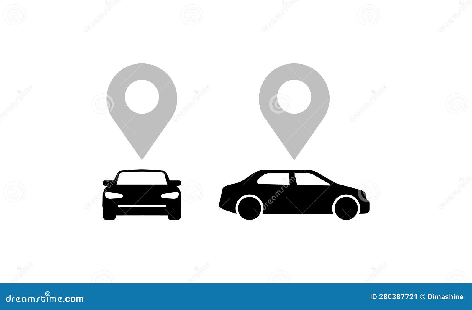 Car Tracking Map Icon, Location Pin, Logotype Web Website App Button ...