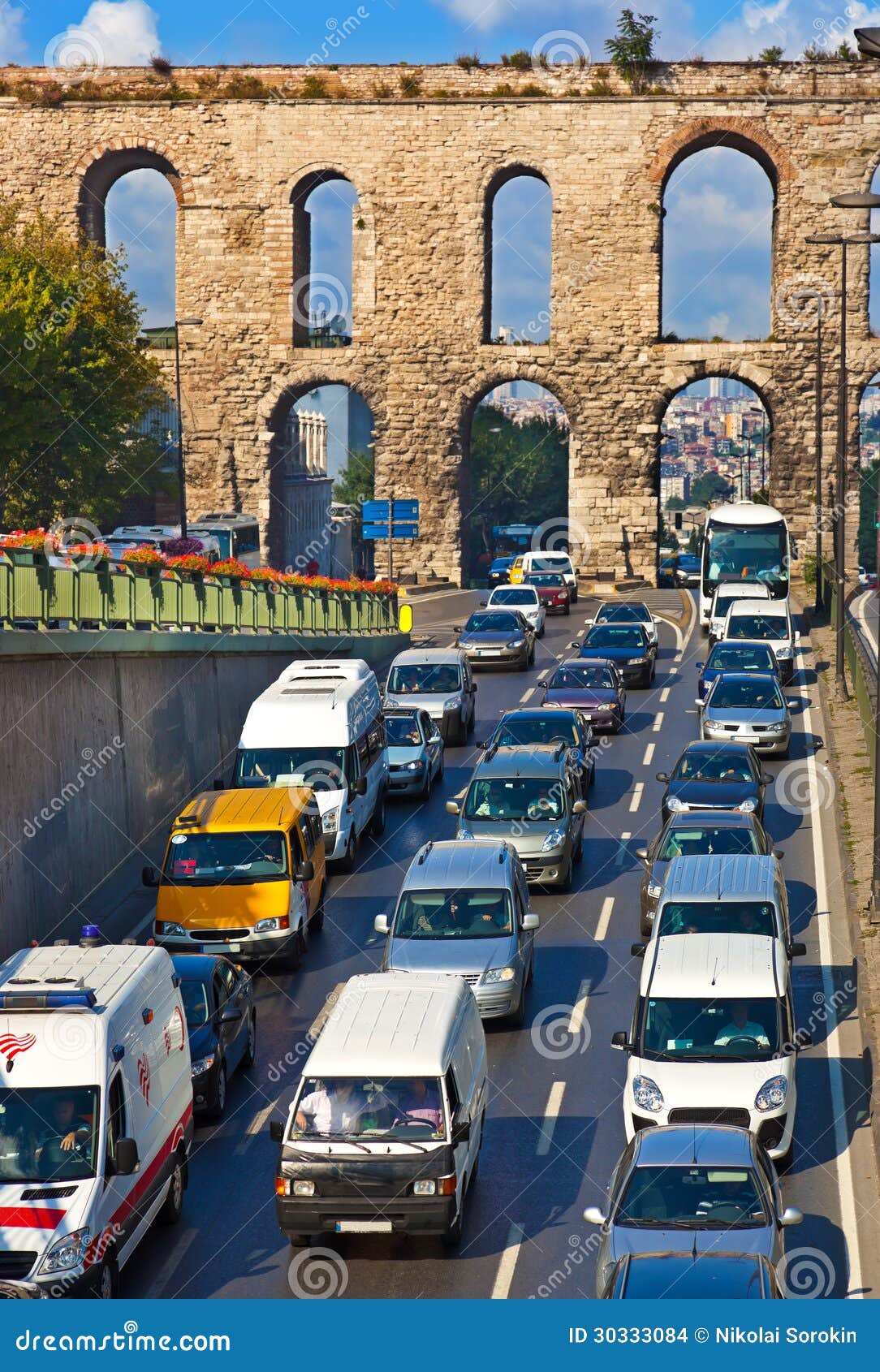 Car Traffic at Istanbul Turkey Stock Photo - Image of ruins, ruined ...