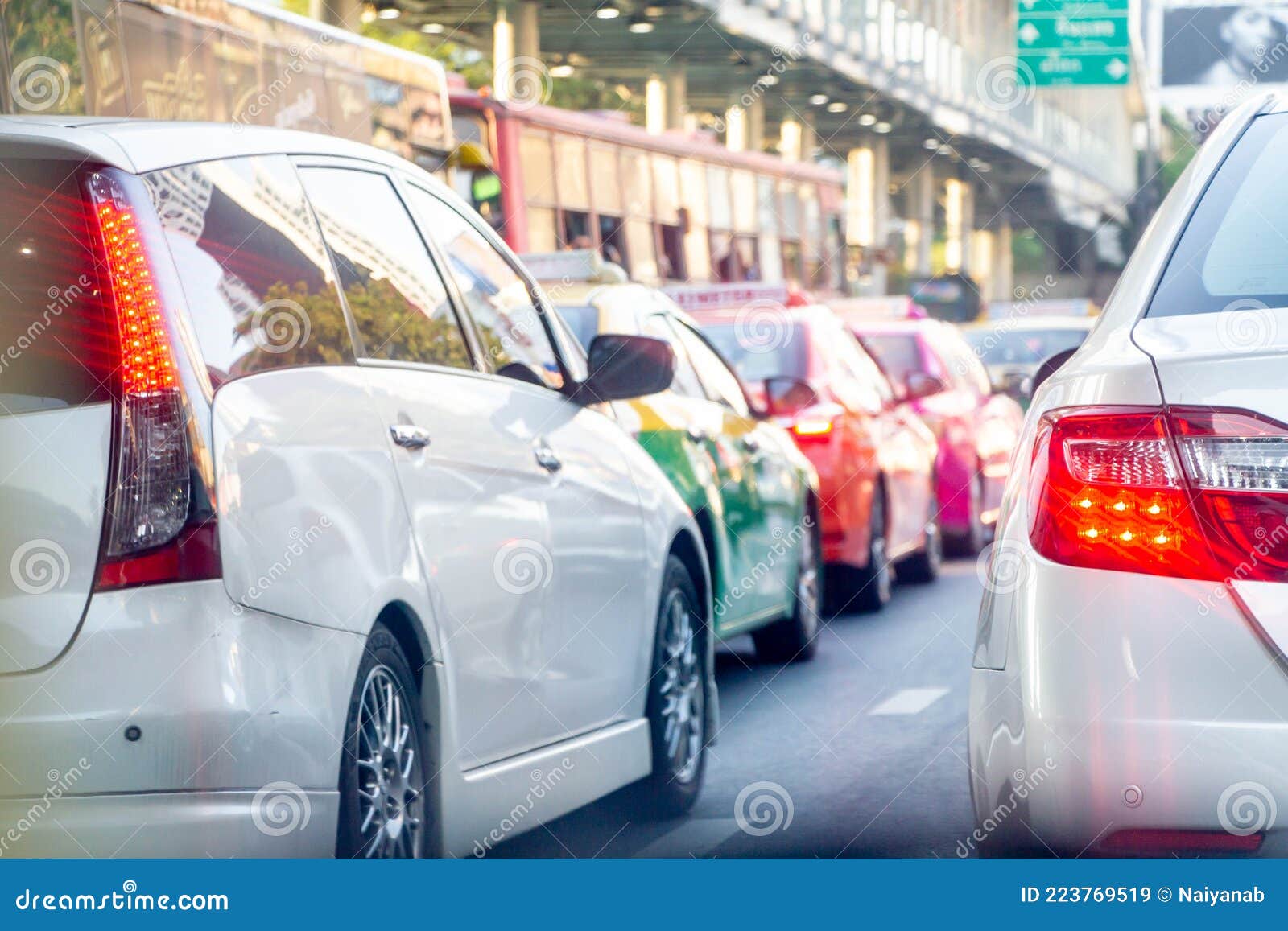 Car in traffic jam stock image. Image of automobile - 223769519
