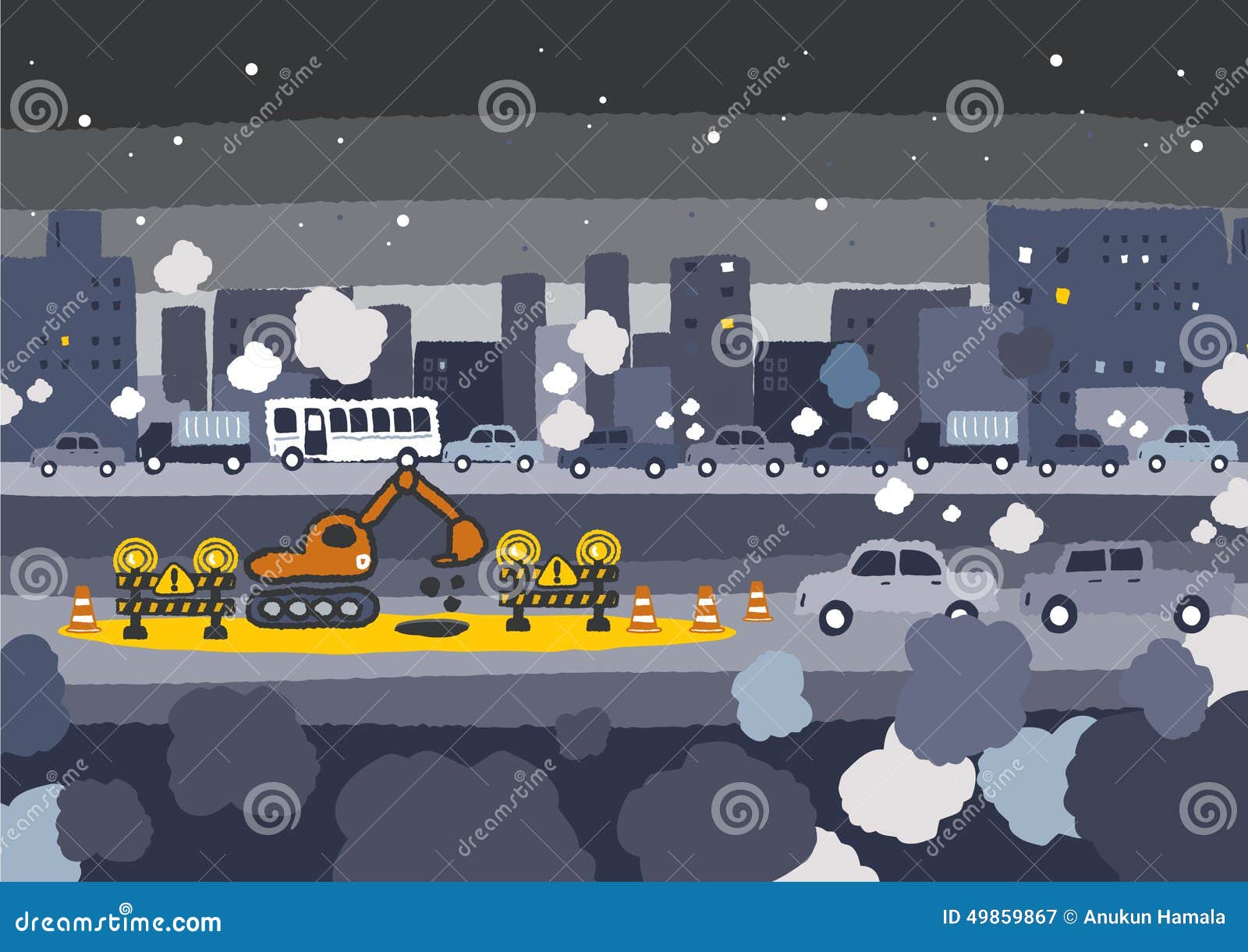 Car traffic jam stock vector. Illustration of environment - 49859867