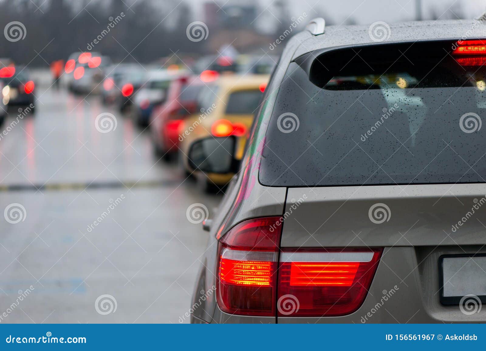 Car Traffic Jam Queue Intensive Traffic Hours Stock Image - Image of ...