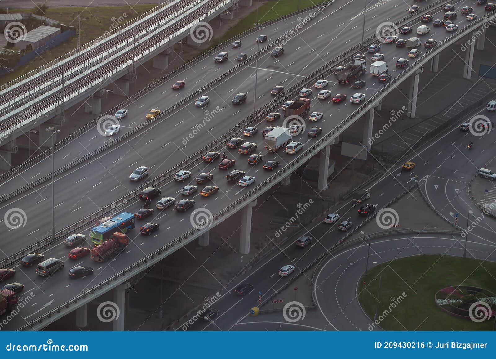 Car Traffic on a Multi-level Interchange in the City Stock Photo ...