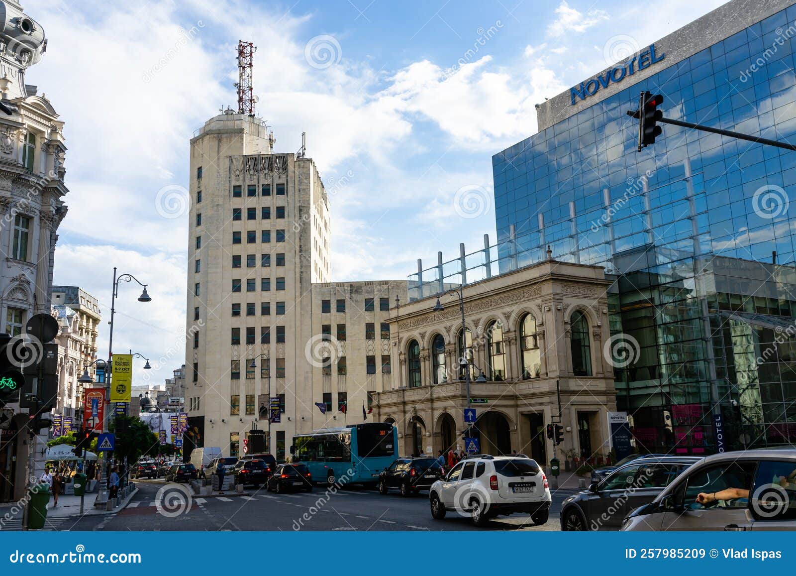 Car Traffic at Rush Hour. Car Pollution, Traffic Jam in Bucharest ...