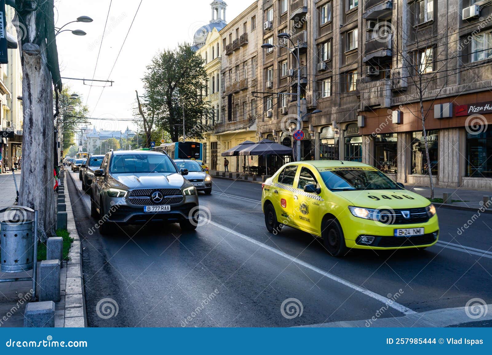 Car Traffic at Rush Hour. Car Pollution, Traffic Jam in Bucharest ...