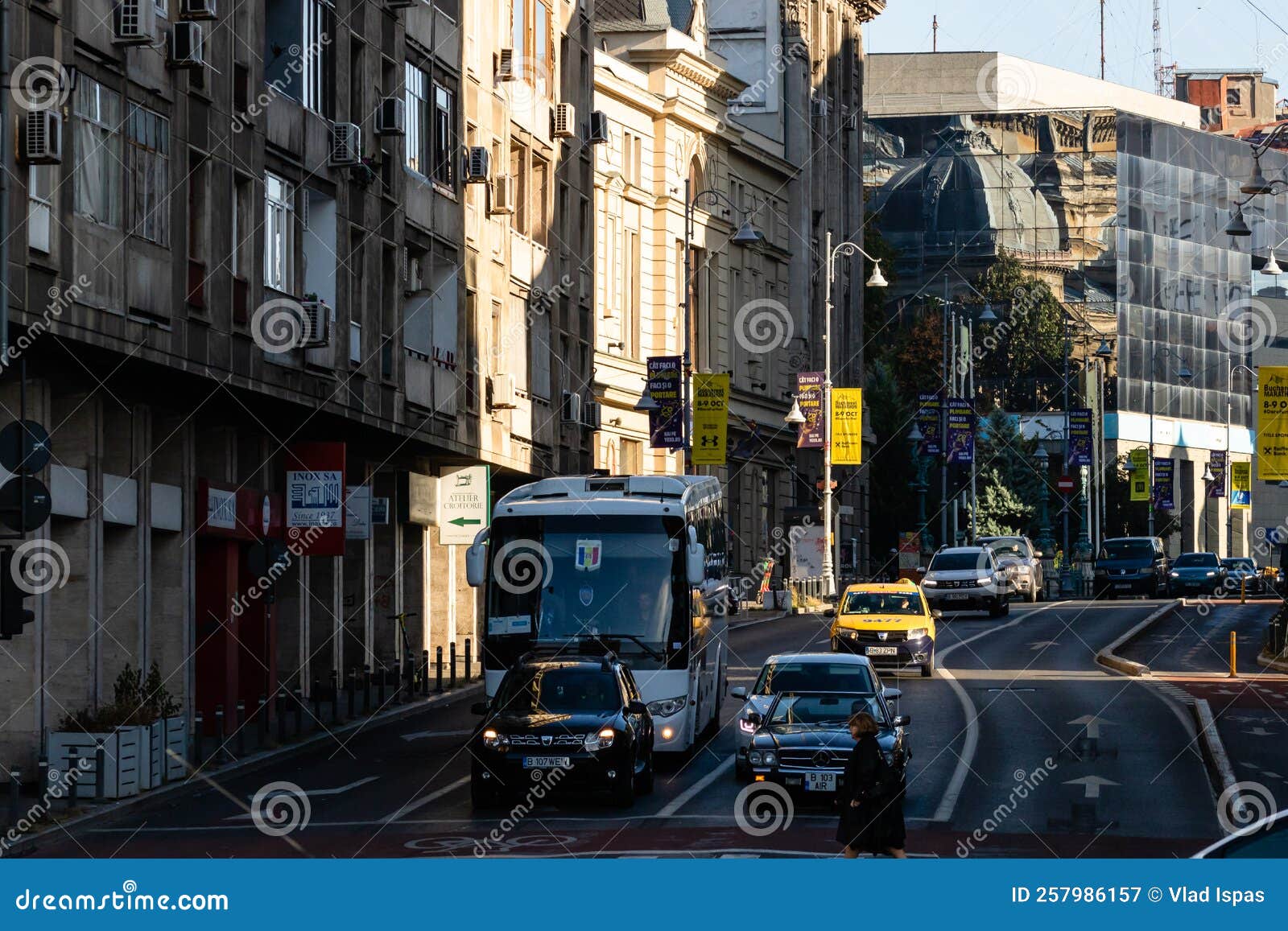 Car Traffic at Rush Hour. Car Pollution, Traffic Jam in Bucharest ...