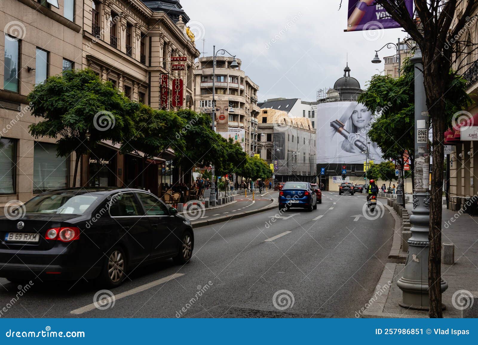 Car Traffic at Rush Hour. Car Pollution, Traffic Jam in Bucharest ...