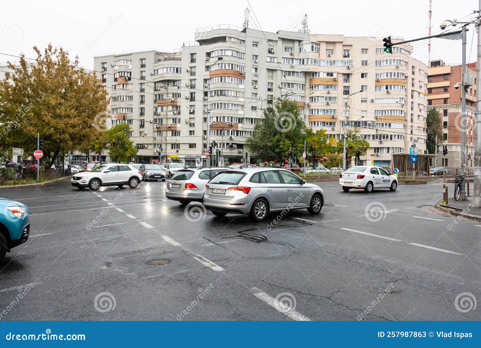 Car Traffic at Rush Hour. Car Pollution, Traffic Jam in Bucharest ...