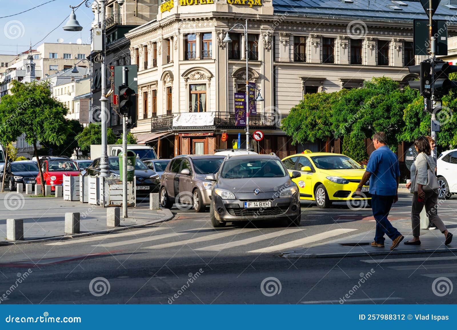Car Traffic at Rush Hour. Car Pollution, Traffic Jam in Bucharest ...
