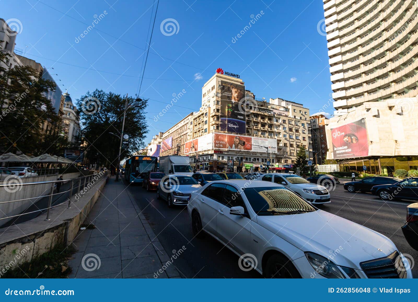 Car Traffic at Rush Hour, Car Pollution, Traffic Jam in Bucharest ...