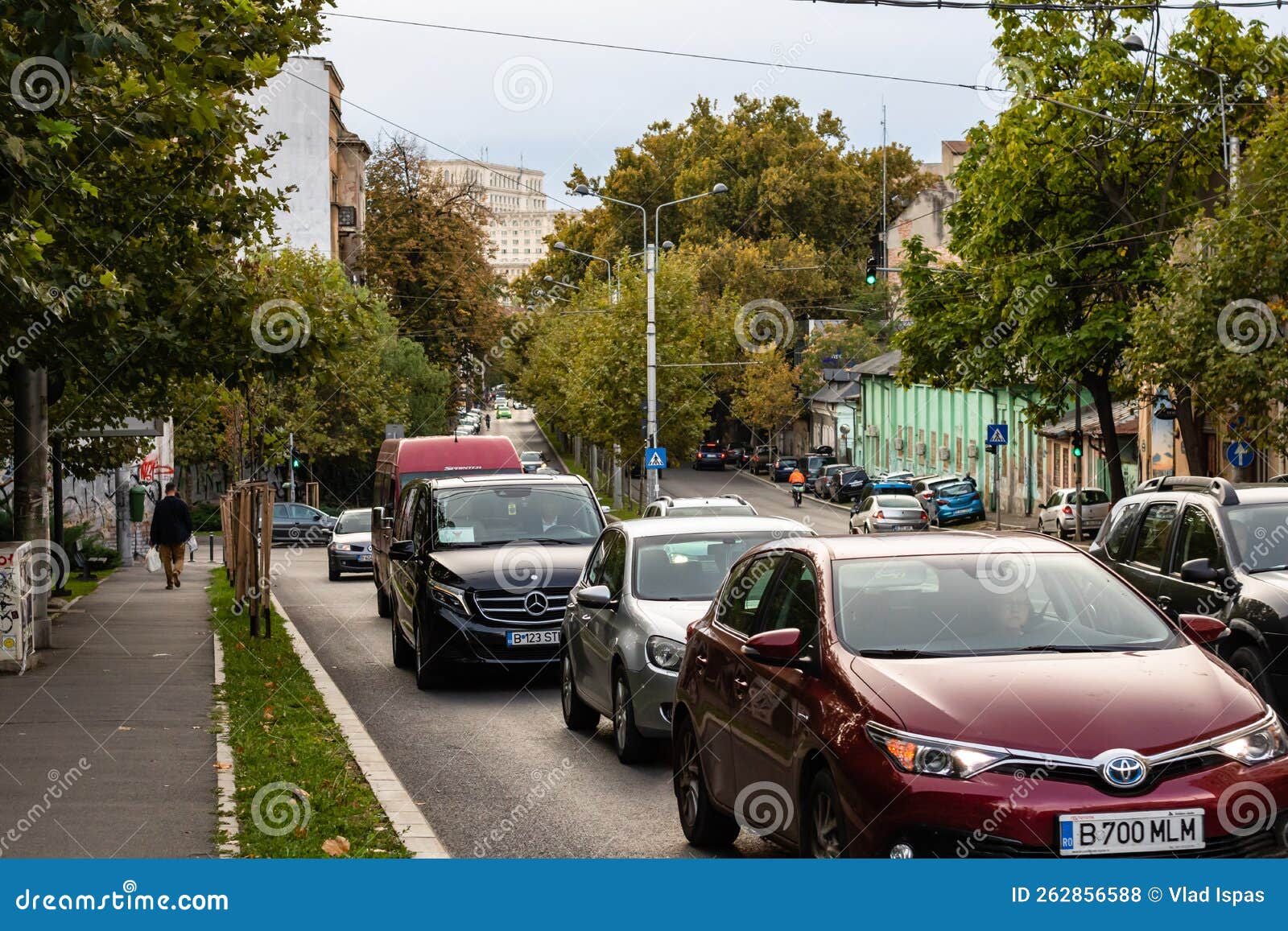 Car Traffic at Rush Hour, Car Pollution, Traffic Jam in Bucharest ...