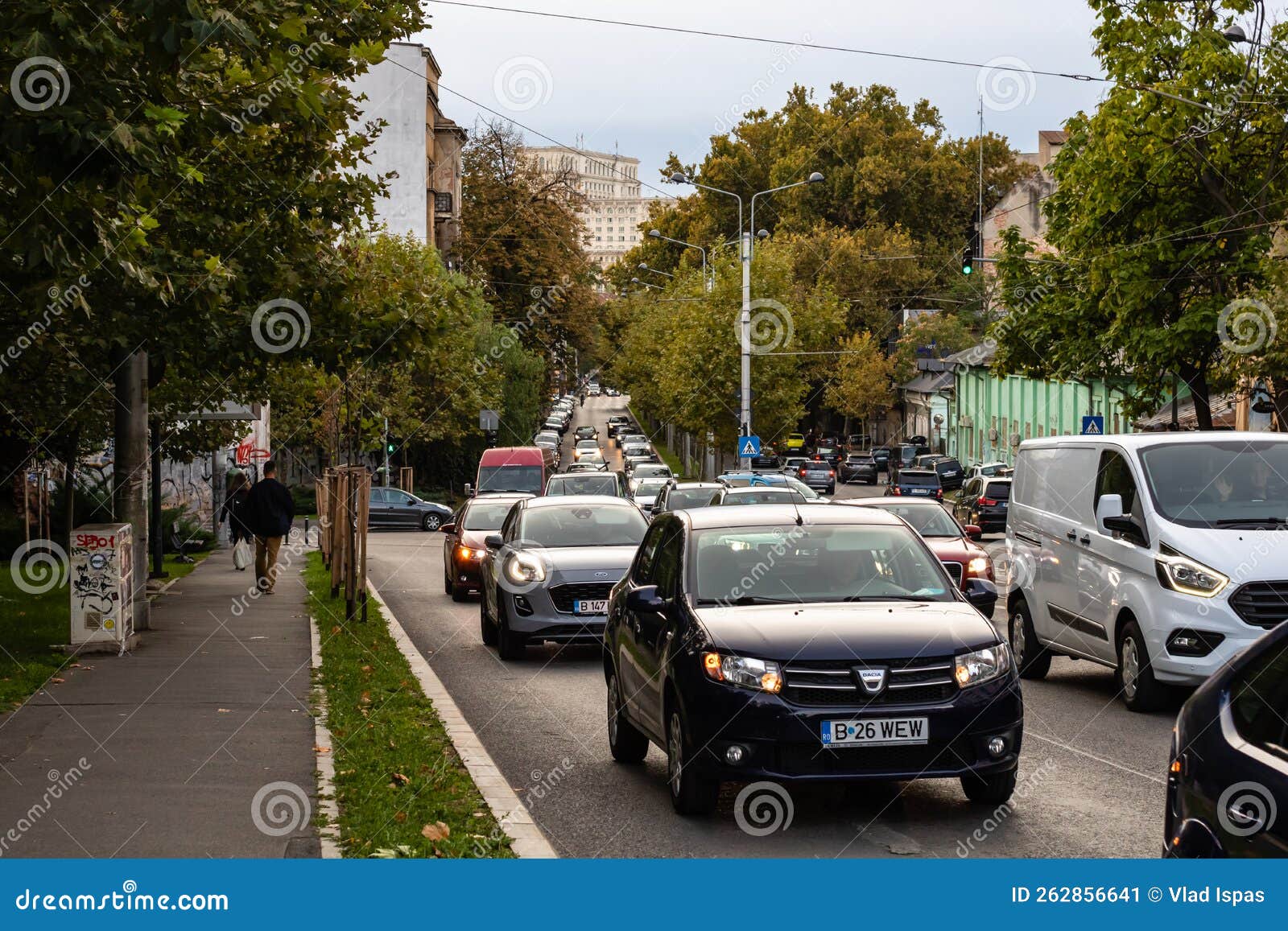 Car Traffic at Rush Hour, Car Pollution, Traffic Jam in Bucharest ...
