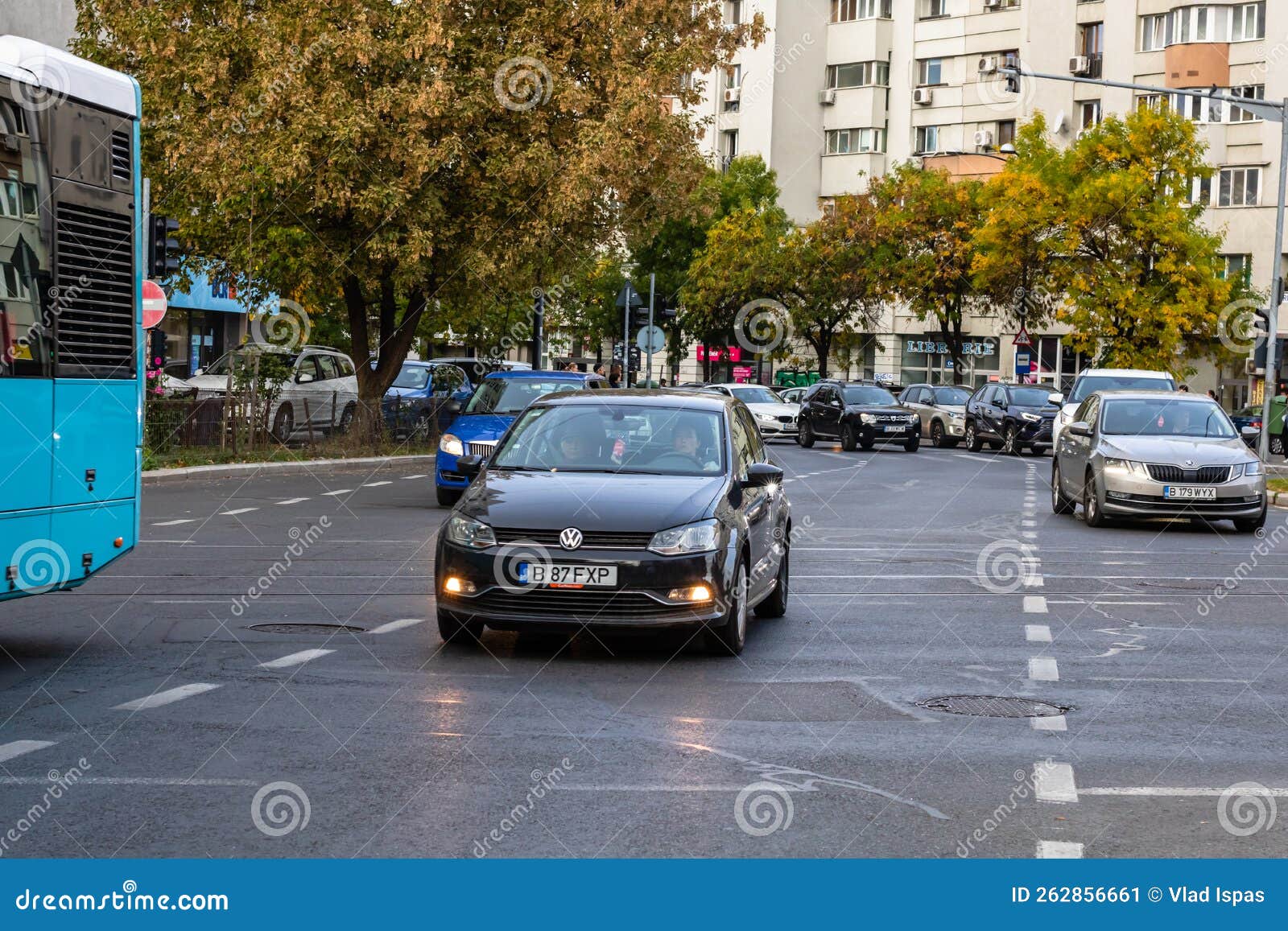 Car Traffic at Rush Hour, Car Pollution, Traffic Jam in Bucharest ...