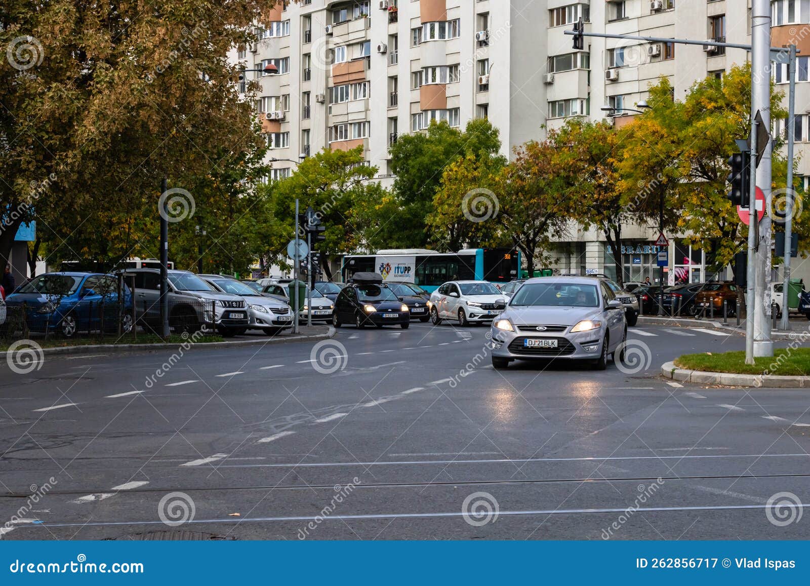 Car Traffic at Rush Hour, Car Pollution, Traffic Jam in Bucharest ...