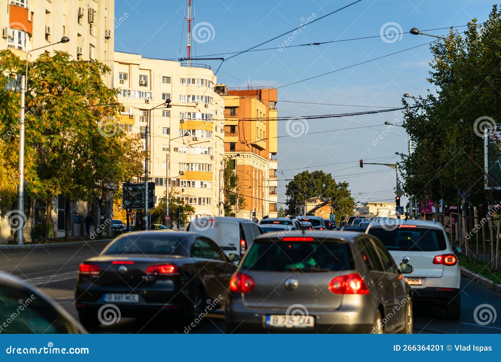 Car Traffic at Rush Hour, Car Pollution, Traffic Jam in Bucharest ...