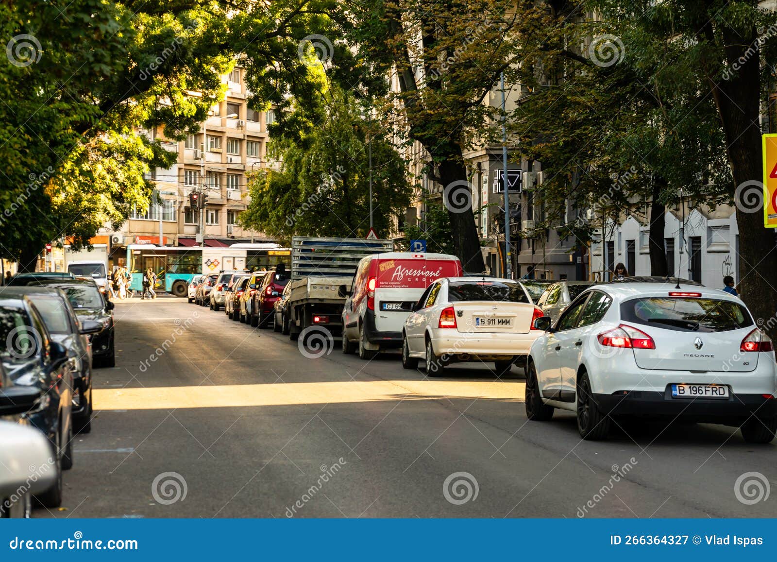 Car Traffic at Rush Hour, Car Pollution, Traffic Jam in Bucharest ...