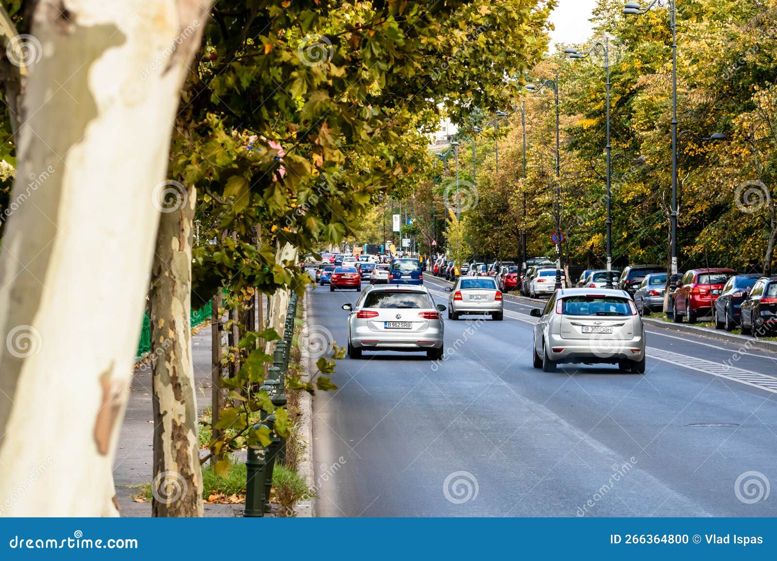 Car Traffic at Rush Hour, Car Pollution, Traffic Jam in Bucharest ...