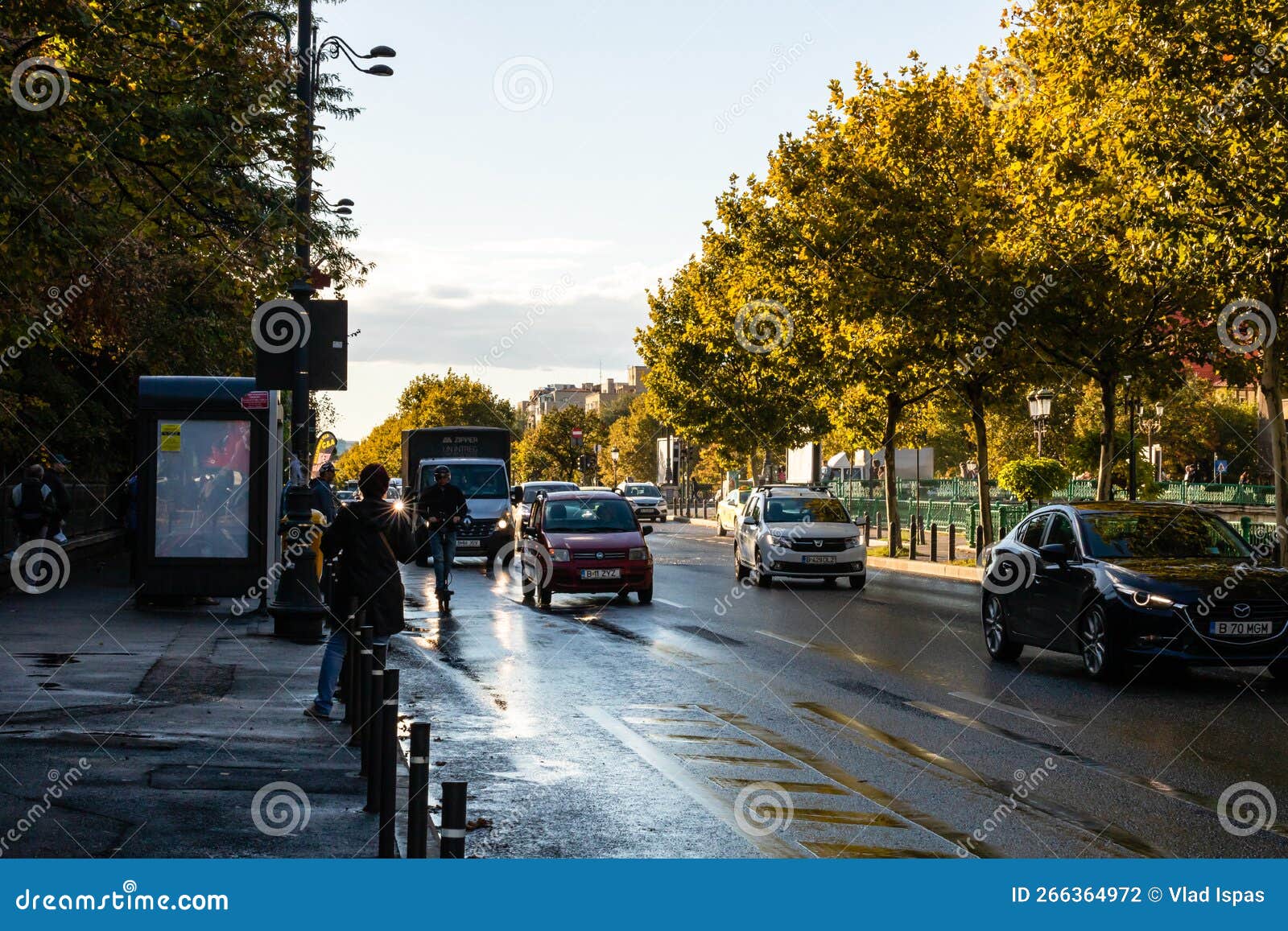 Car Traffic at Rush Hour, Car Pollution, Traffic Jam in Bucharest ...