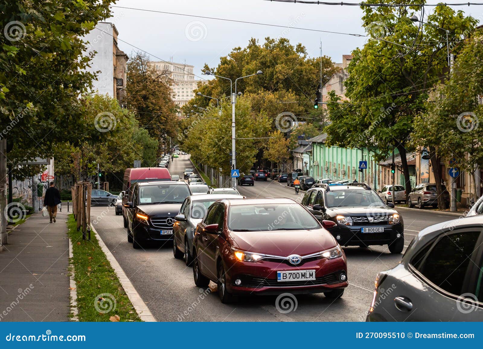 Car Traffic at Rush Hour, Car Pollution, Traffic Jam in Bucharest ...
