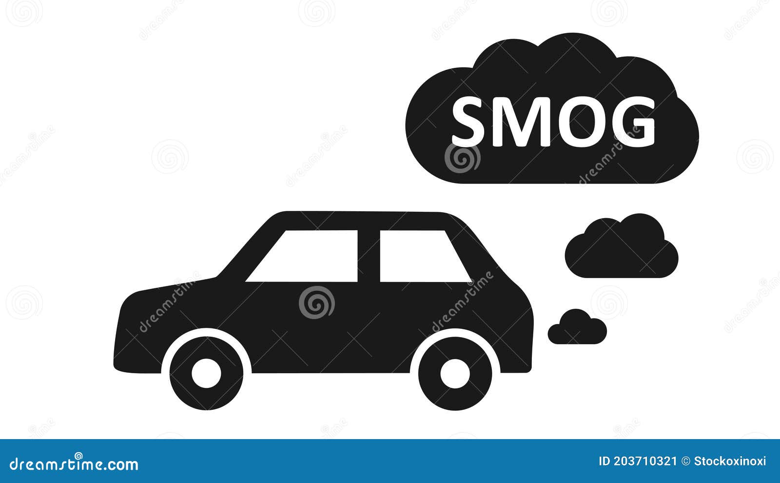 Car Traffic Smog Clouds Symbol Stock Vector - Illustration of vector ...