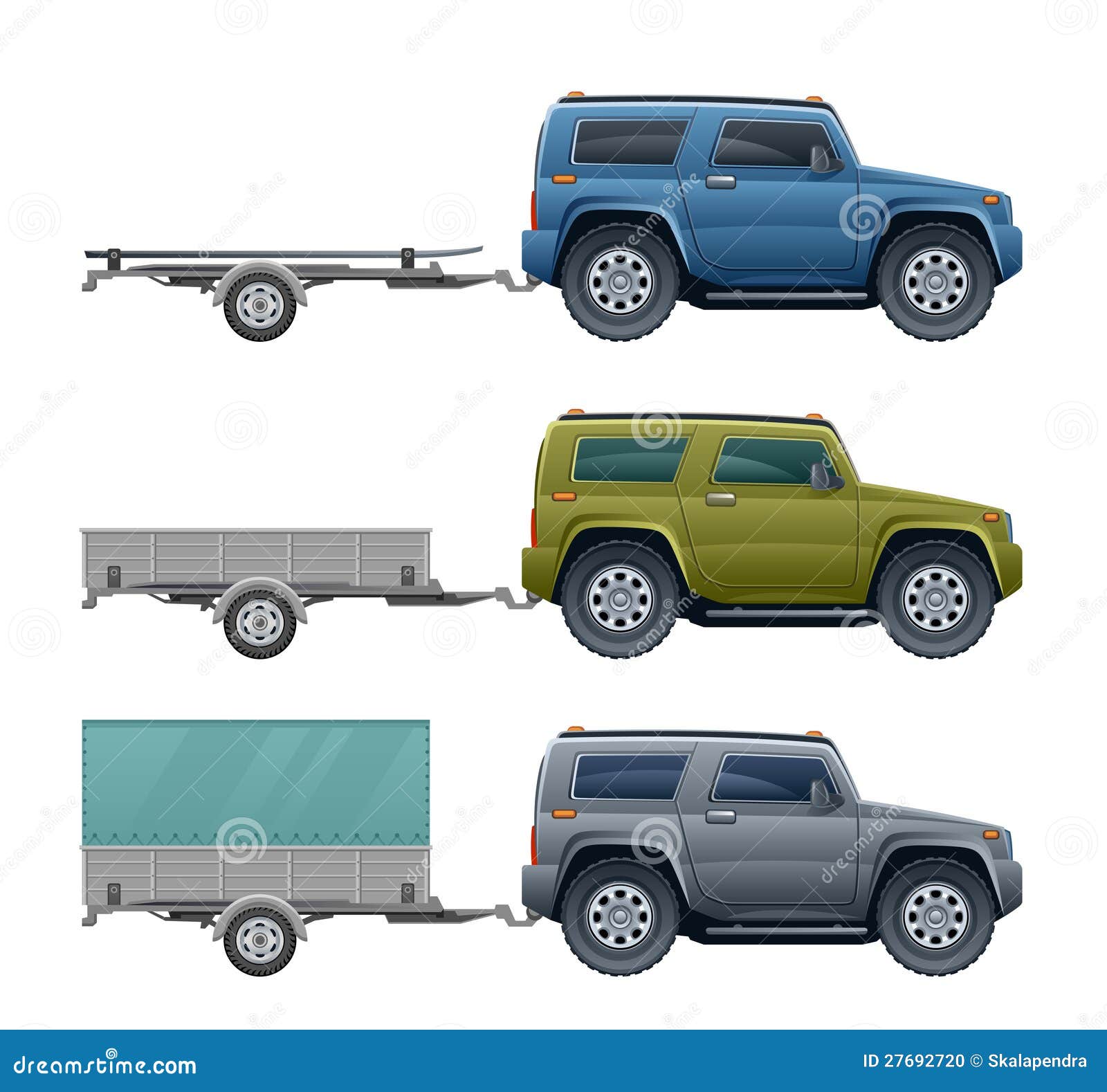Car with trailer stock vector. Illustration of haulage - 27692720