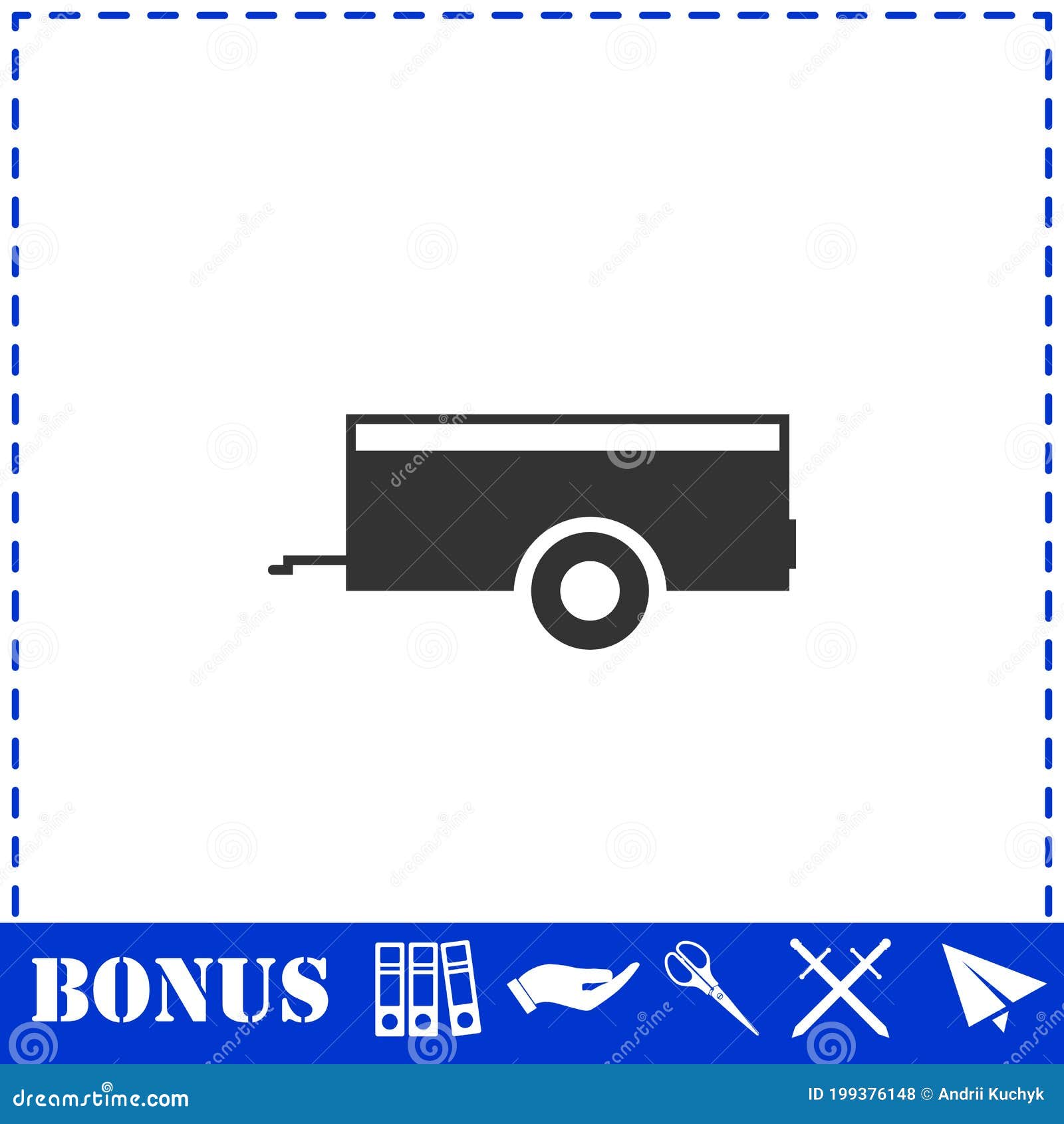 Car trailer icon flat stock illustration. Illustration of symbol ...