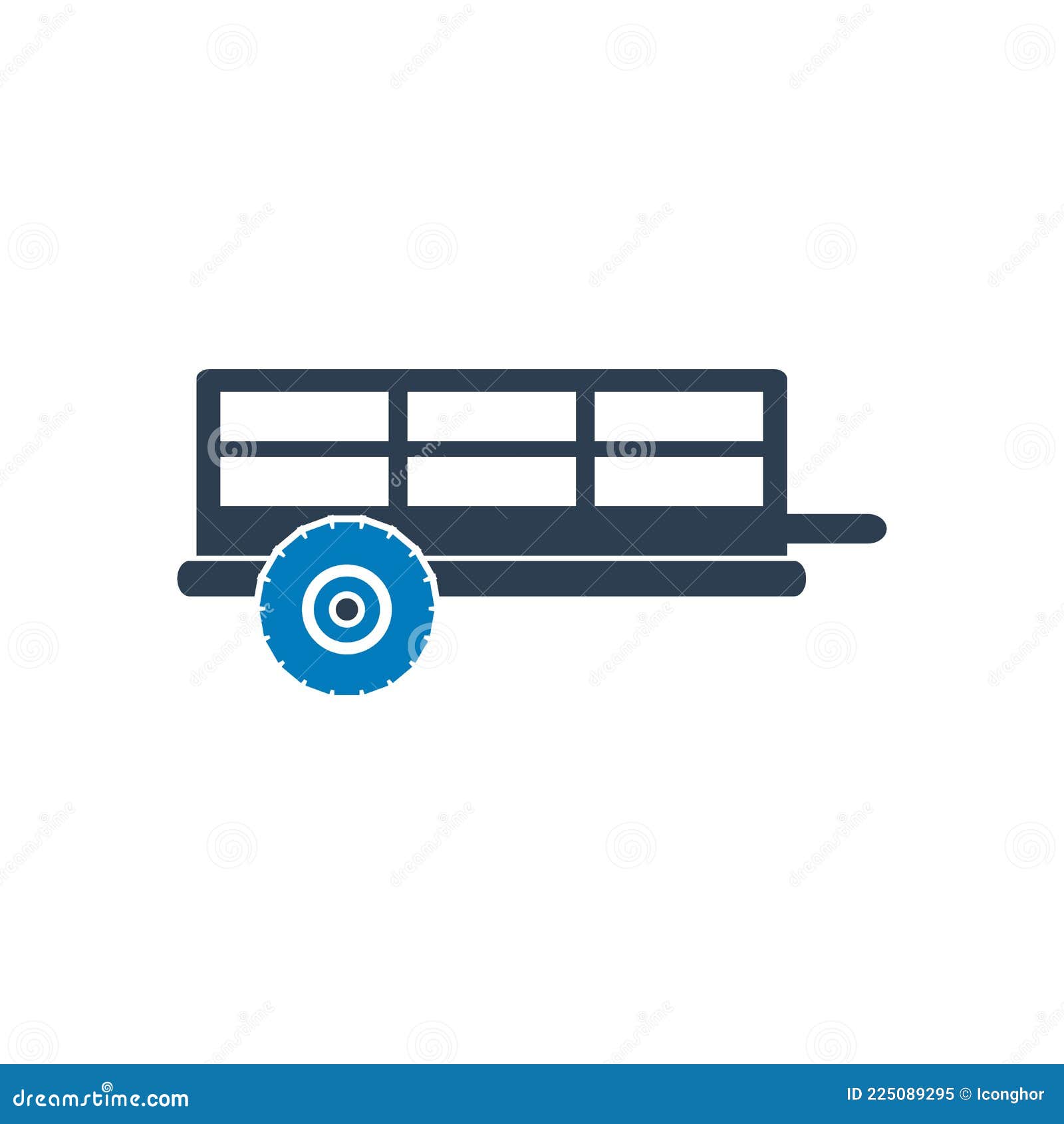 Car trailer Icon. stock vector. Illustration of vector - 225089295