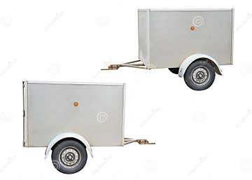 Car Trailer Isolated on White Background Stock Image - Image of shape ...
