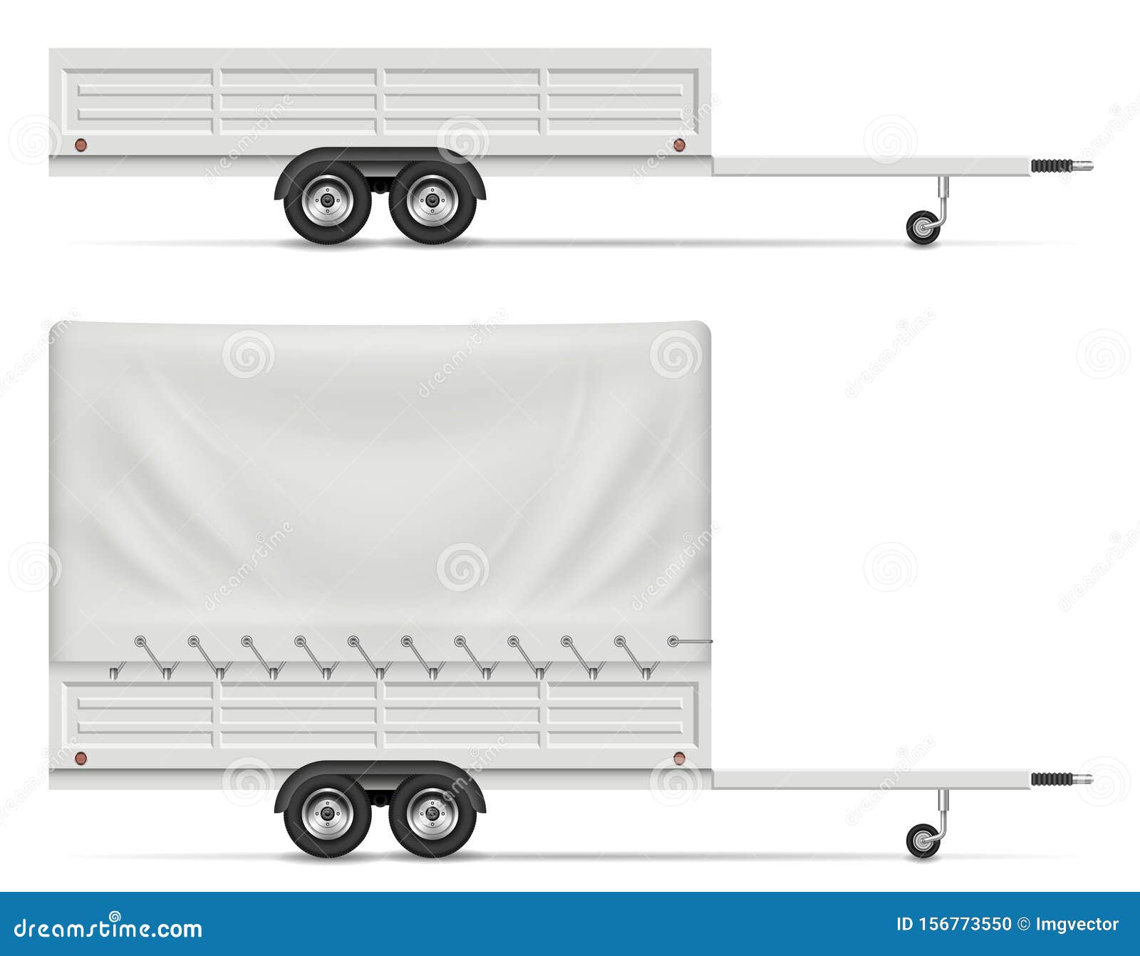 Car Trailer Vector Illustration Stock Vector - Illustration of cover ...