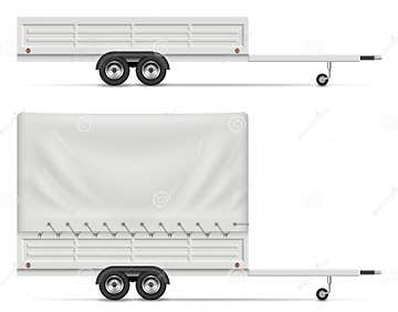 Car Trailer Vector Illustration Stock Vector - Illustration of cover ...
