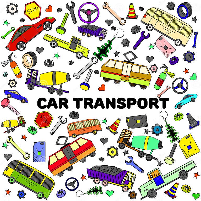 Car Transport Line Art Design Vector Illustration Stock Vector ...
