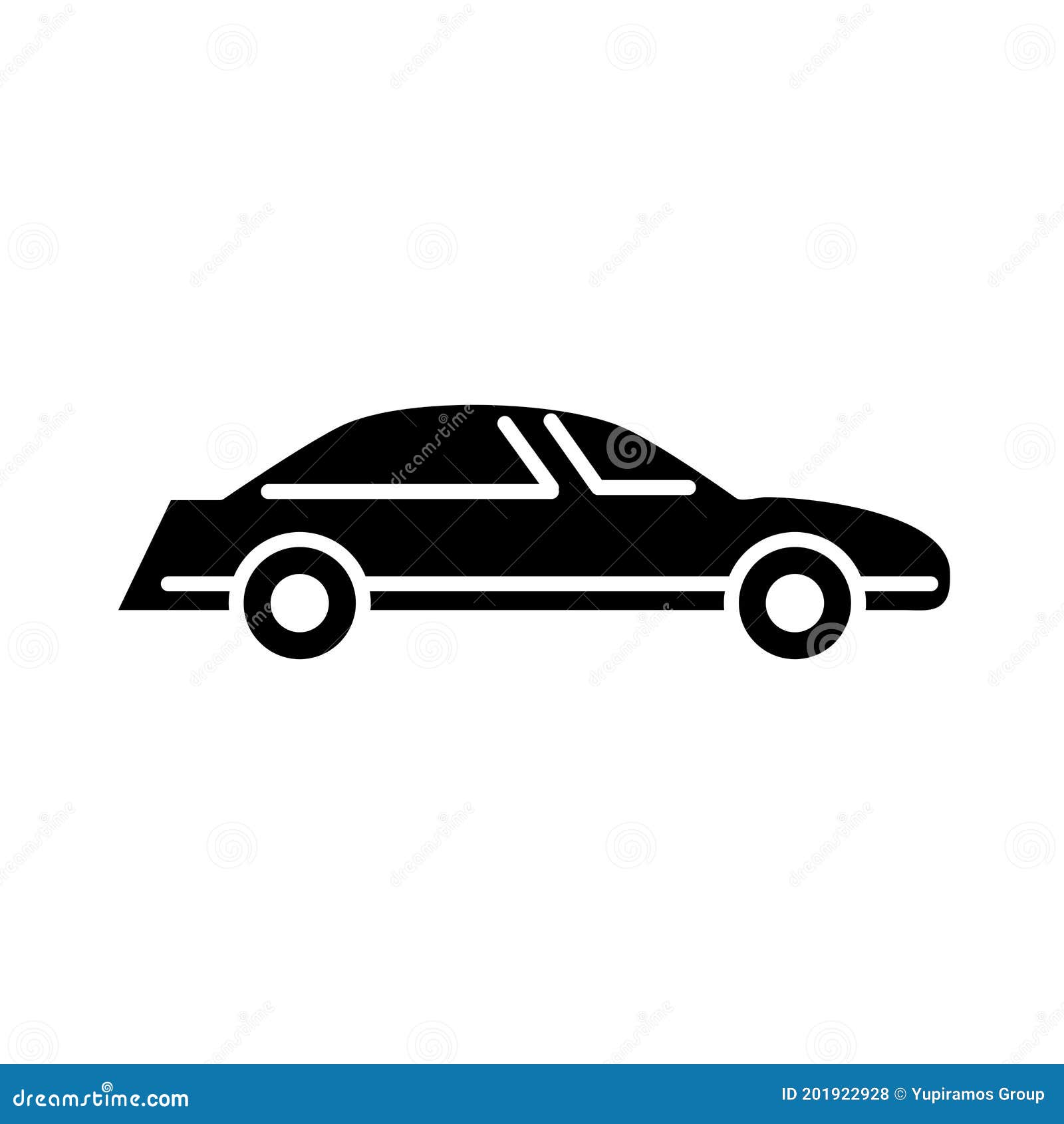 Car Transport Side View Line Icon, Isolated on White Background Stock ...