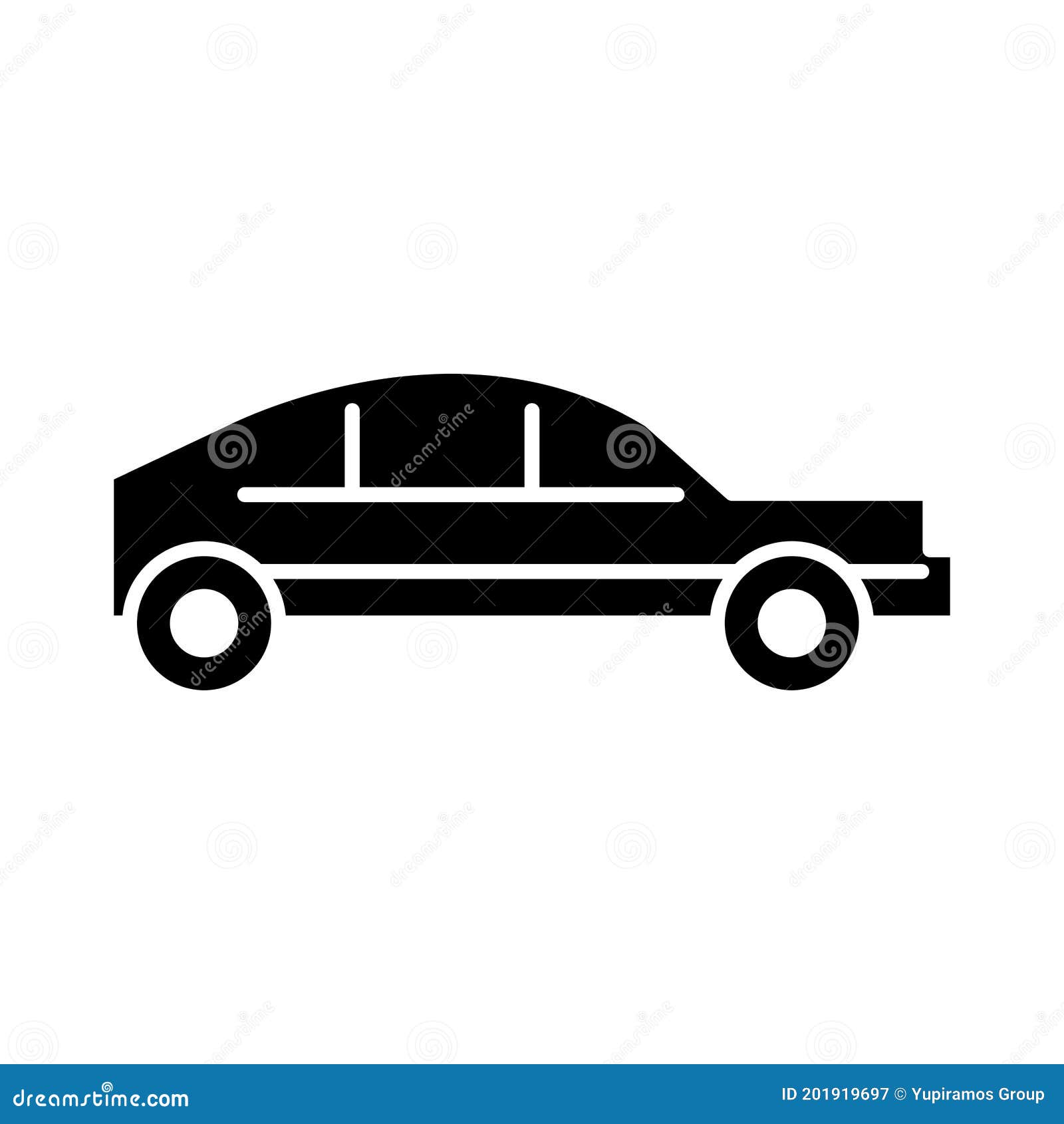 Car Transport, Side View Silhouette Icon Isolated on White Background ...
