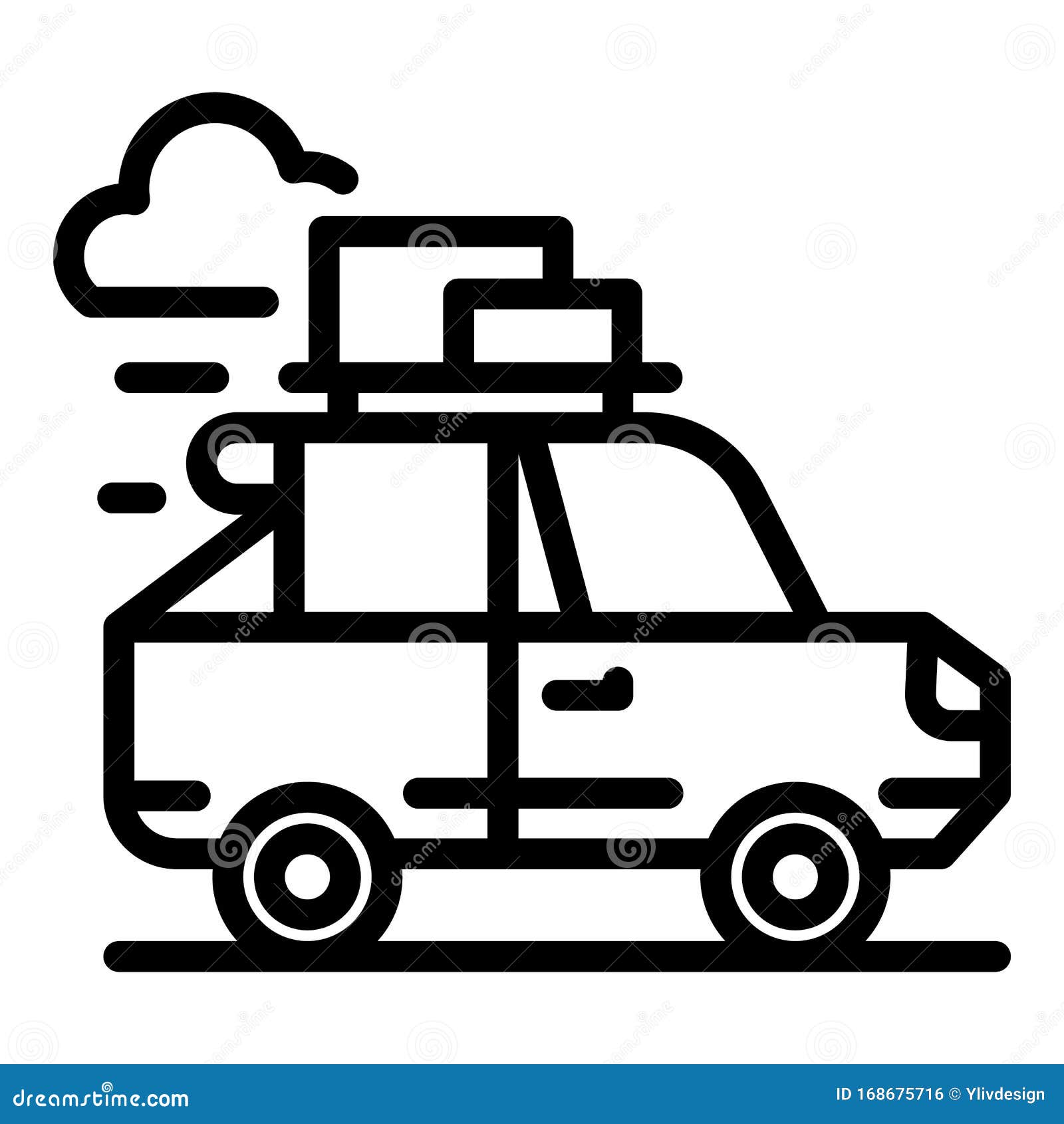 Car Travel Icon, Outline Style Stock Vector - Illustration of journey ...
