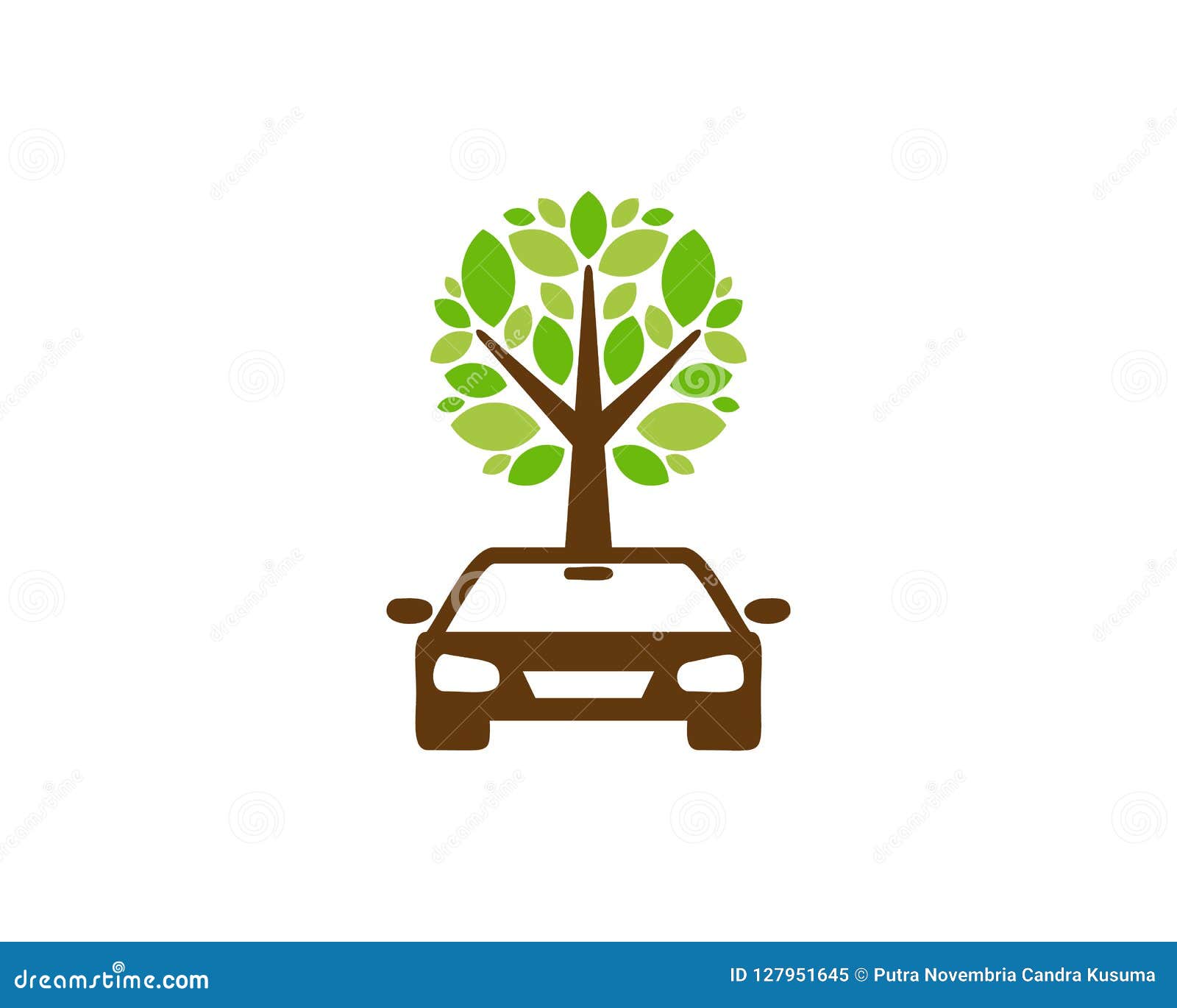Car Tree Logo Icon Design stock vector. Illustration of ecology - 127951645