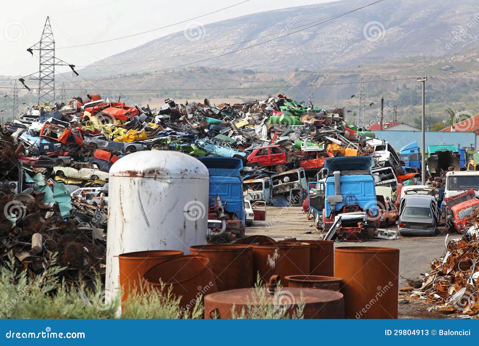 Car scrap yard stock image. Image of recycling, environment - 29804913