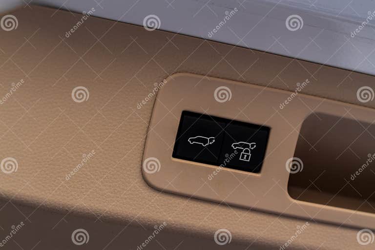 Car Trunk Open Button. Electric Trunk Switch Controller Stock Image ...