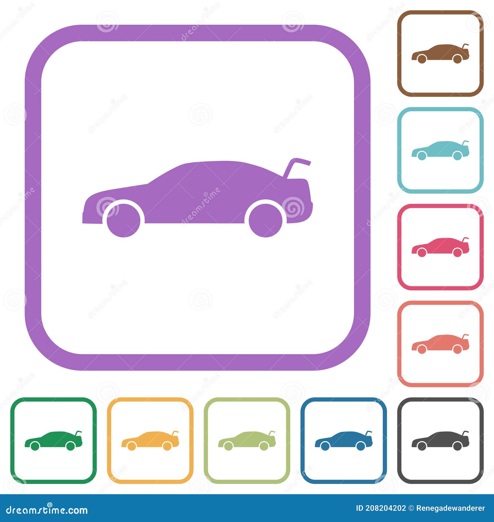 Car Trunk Open Dashboard Indicator Simple Icons Stock Vector ...