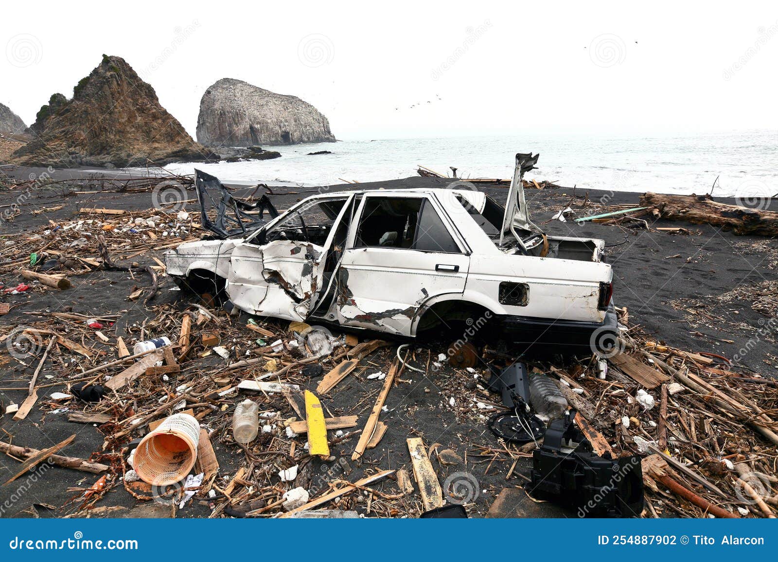 Destruction of Car after Tsunami Editorial Photography - Image of ...