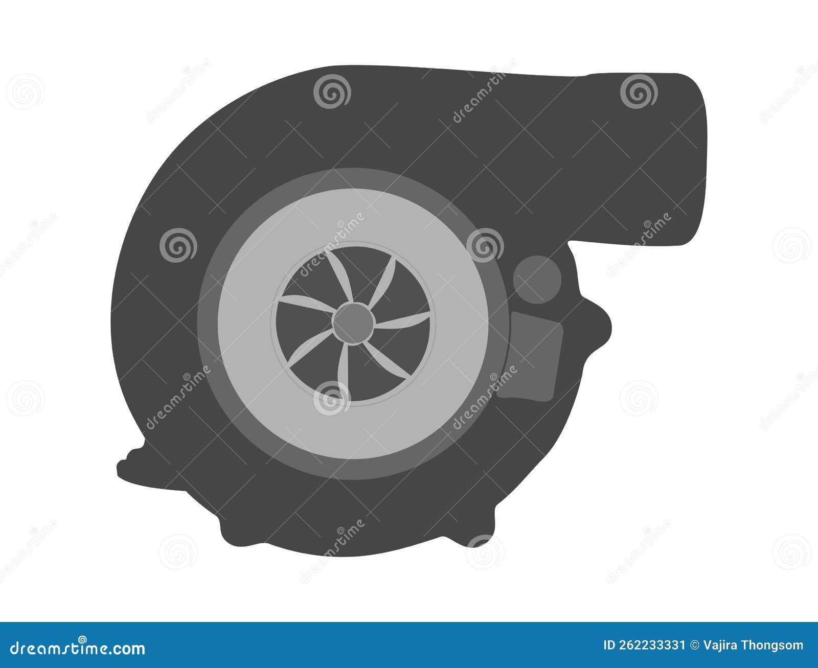 Car Turbocharger for Powerful Engine, Vector Illustration Stock Vector ...