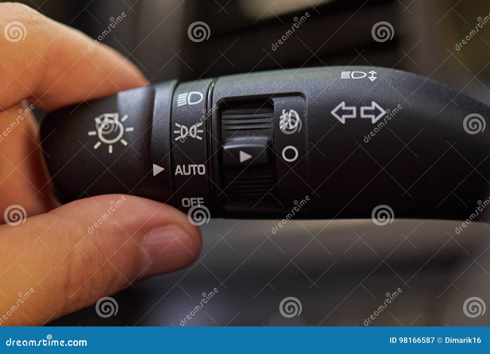 Car Turn Light Switch Handle Stock Image - Image of black, adjustment ...