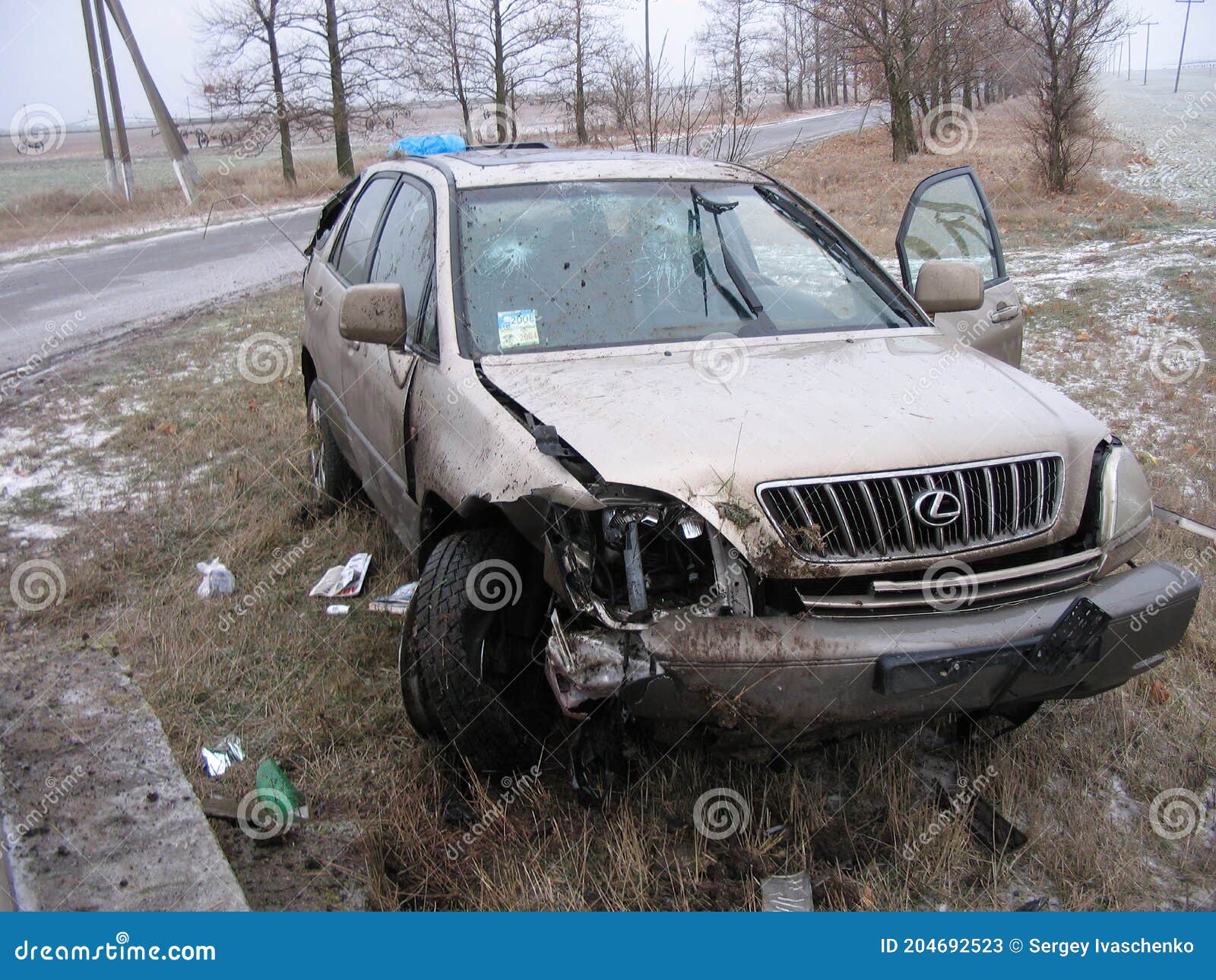 A Car that Turned Over at Speed. Editorial Stock Photo - Image of fast ...