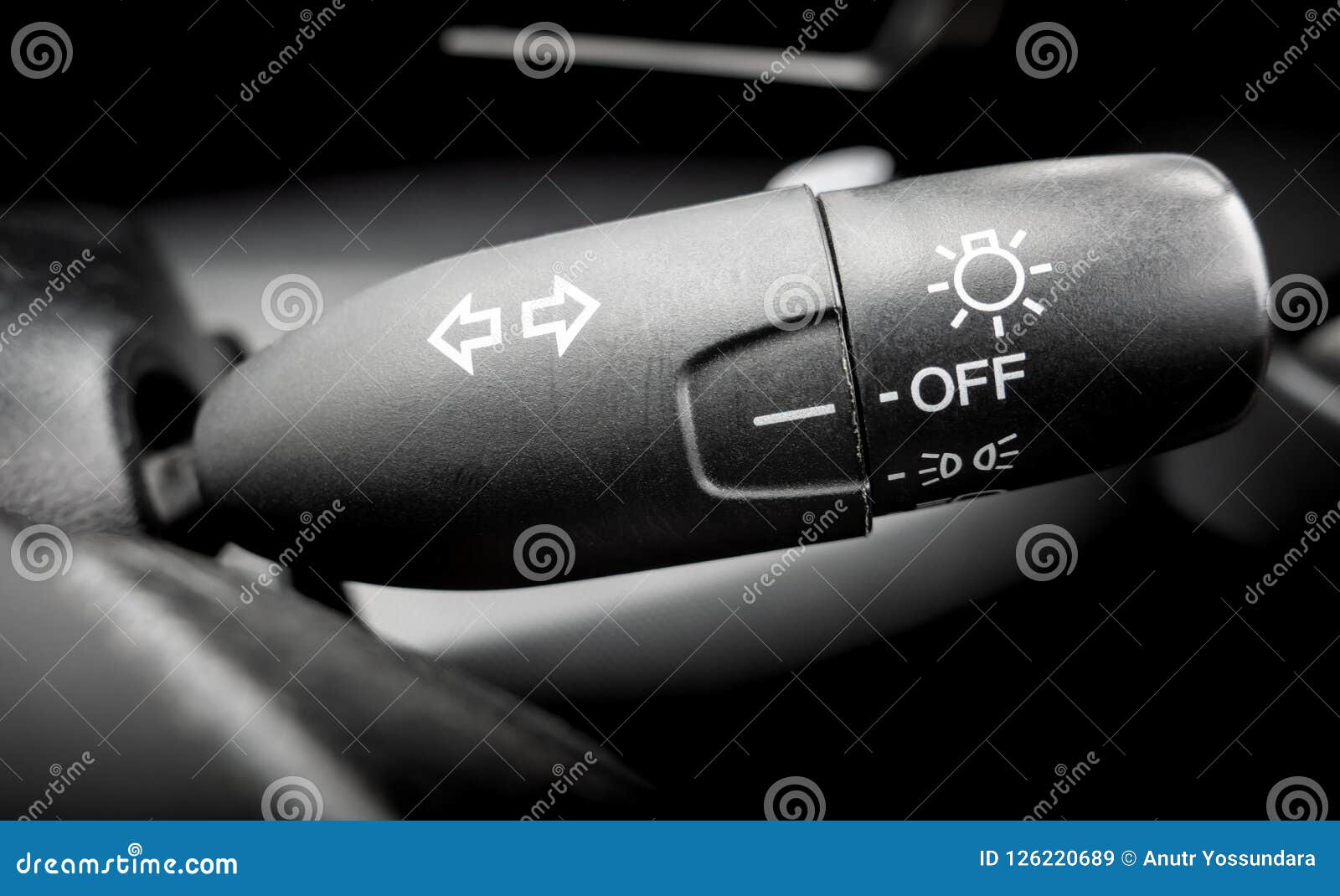 Car Turning Light Headlight Stick Button Switch Stock Image - Image of ...